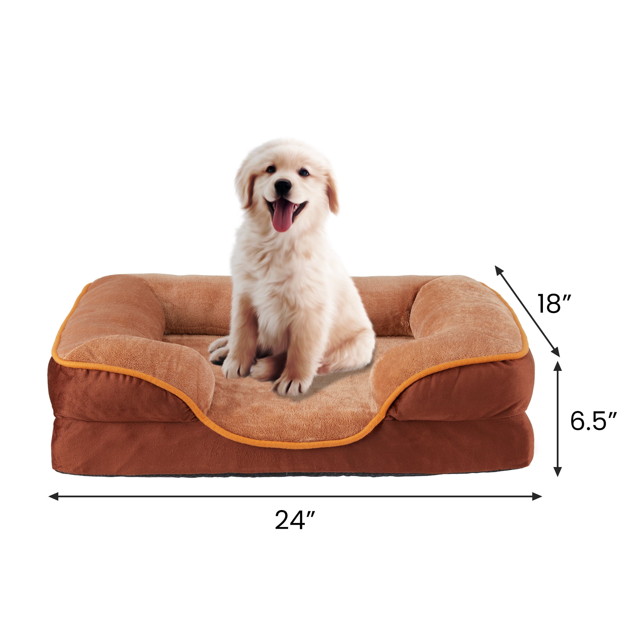 CONCETTA 24"x18" Orthopedic Dog Bed, Small Pet Sofa Bed with Egg Crate ...