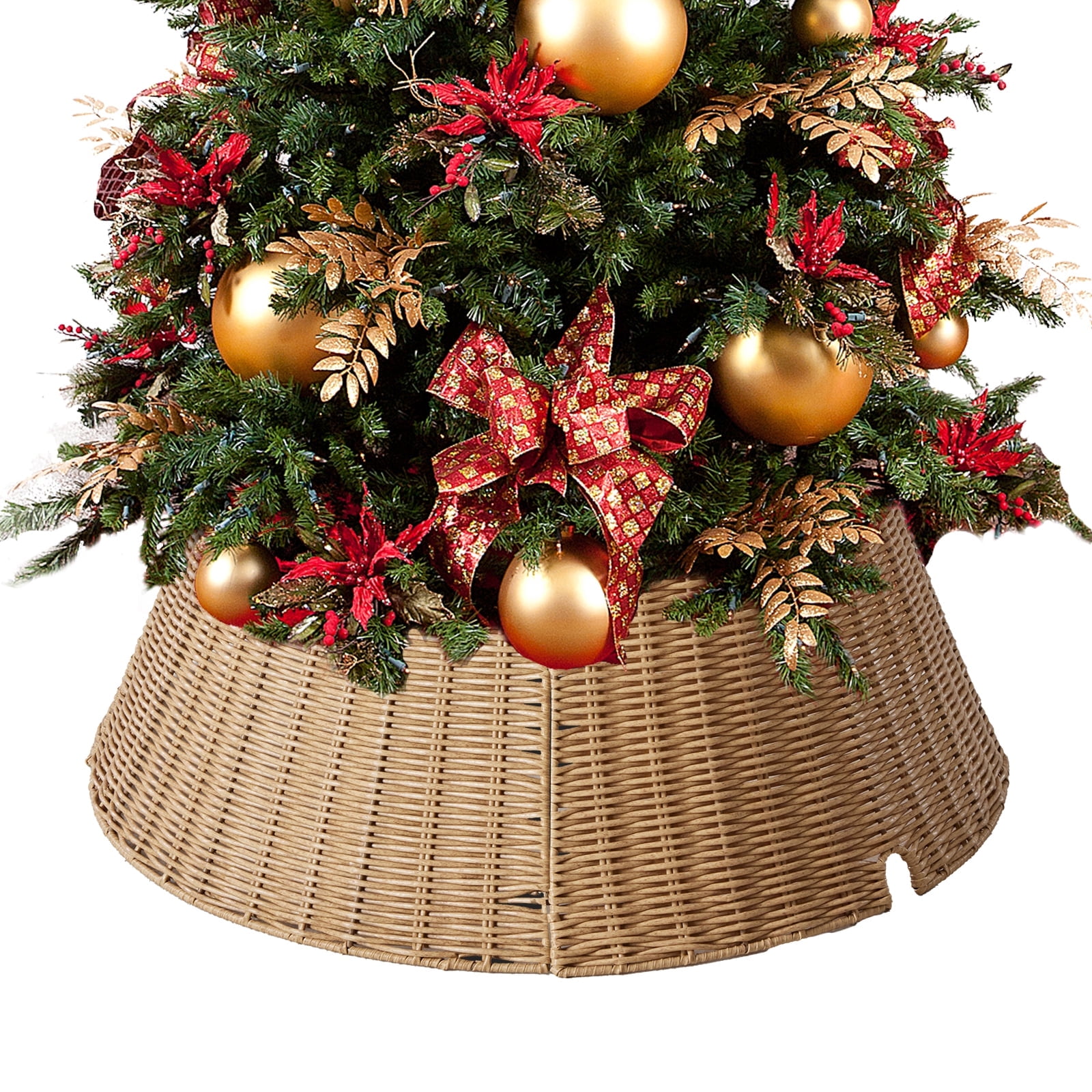 CONCETTA 27in Christmas Tree Collar, Farmhouse Detachable Handwoven ...