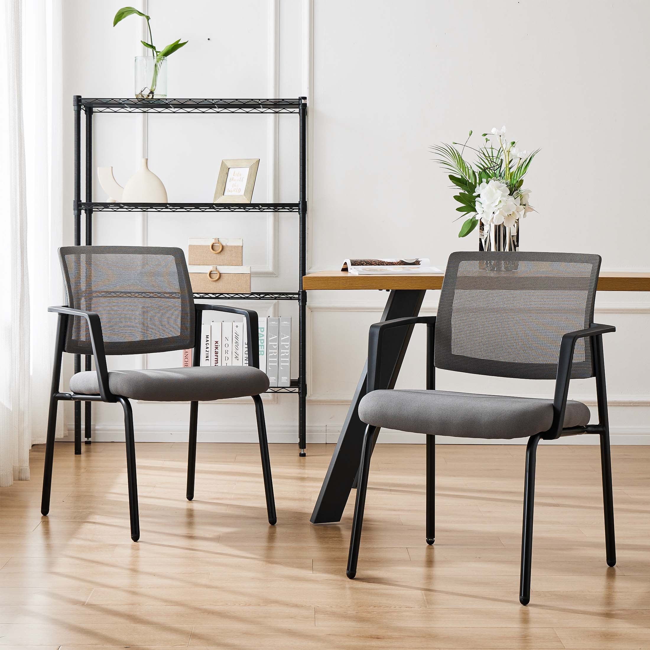 CONCETTA 2Pcs Ergonomic Office Chair, Mesh Back with Fixed Armrests ...