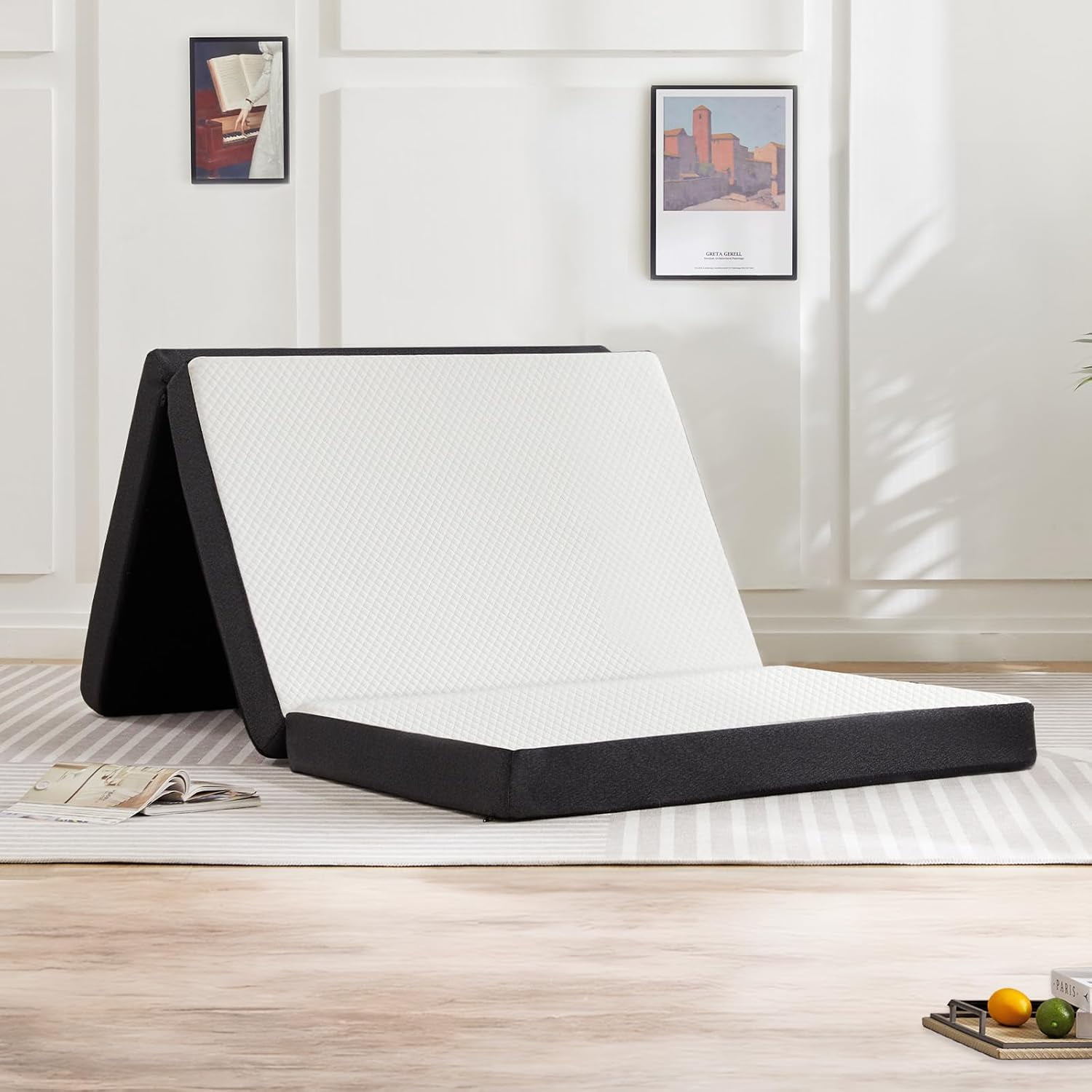 CONCETTA 3 Inch SINGLE Memory Foam Tri-Fold Mattress, Portable Floor ...