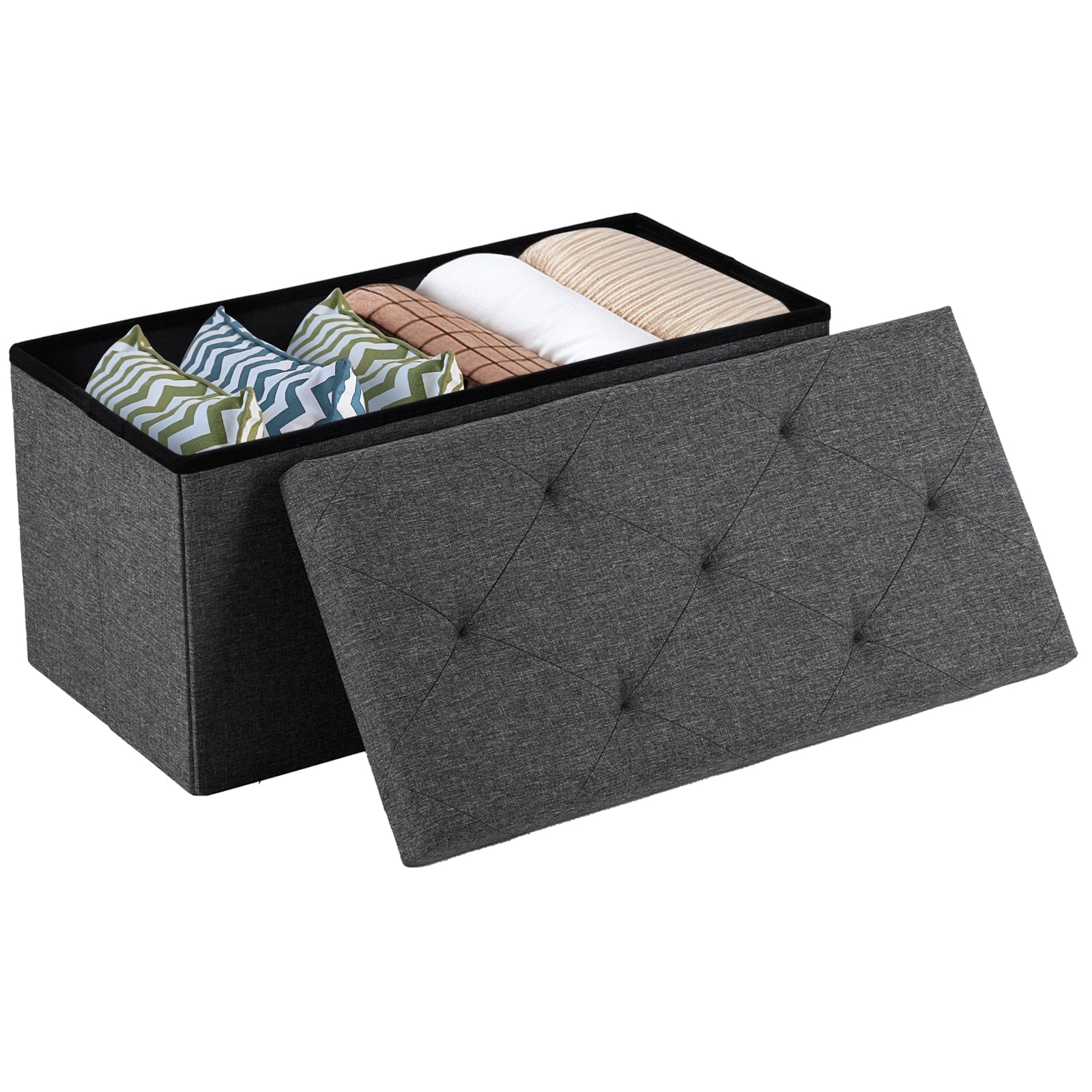 CONCETTA 30" Storage Ottoman Bench, Foldable Storage Chest, End of Bed ...