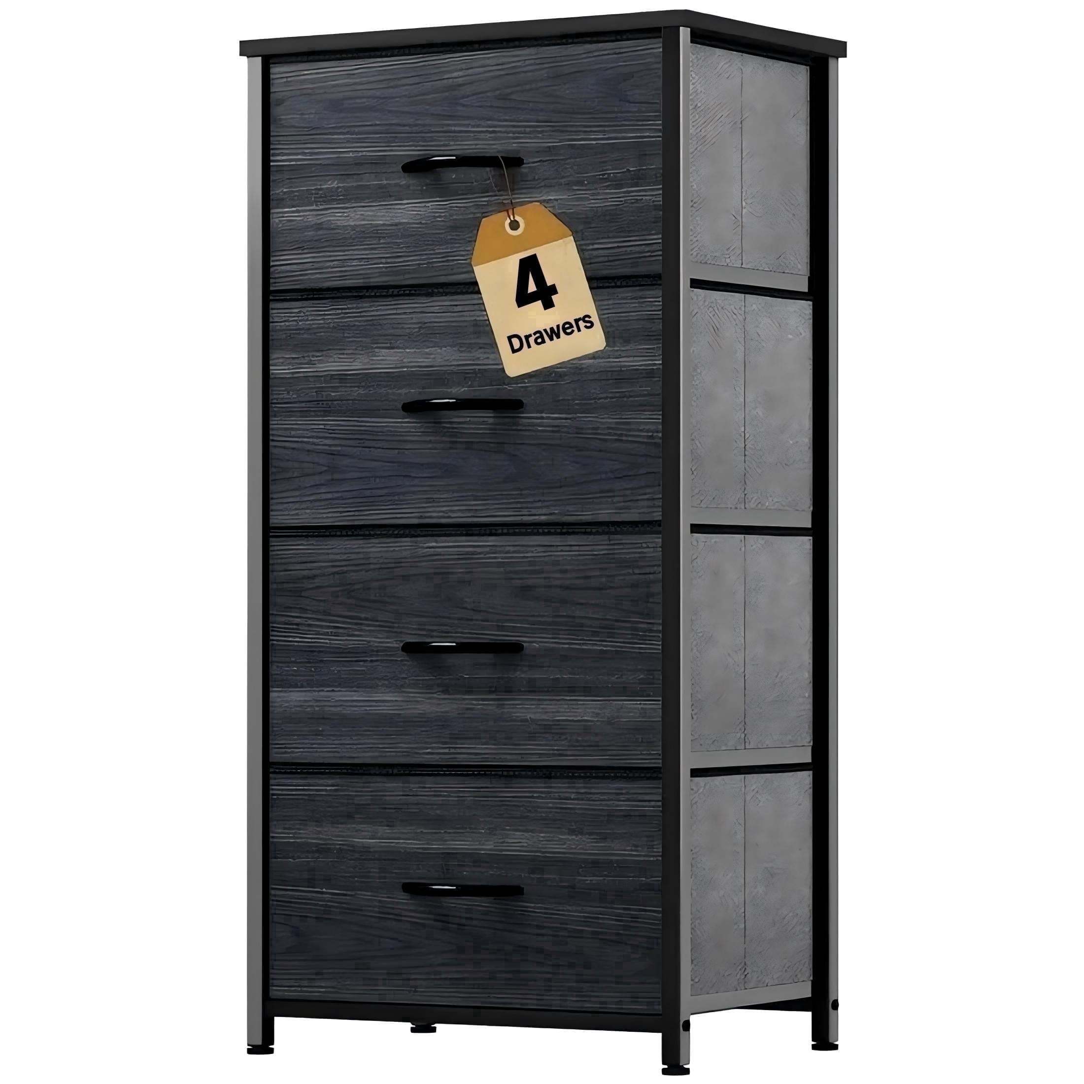 CONCETTA 4 Drawer Dresser, Wide Chest Drawers Nightstand Storage Tower ...