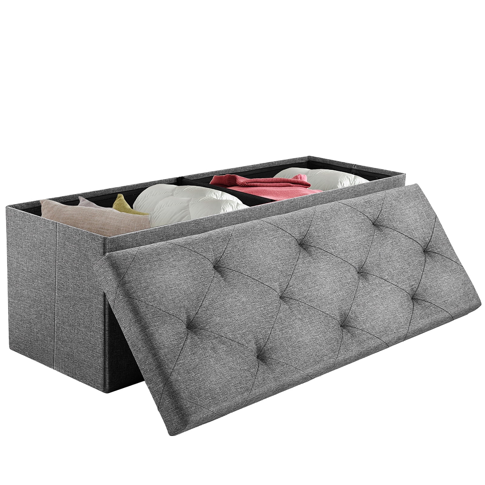 CONCETTA 43" Storage Ottoman – Foldable Footrest Stool, 660lb Capacity ...