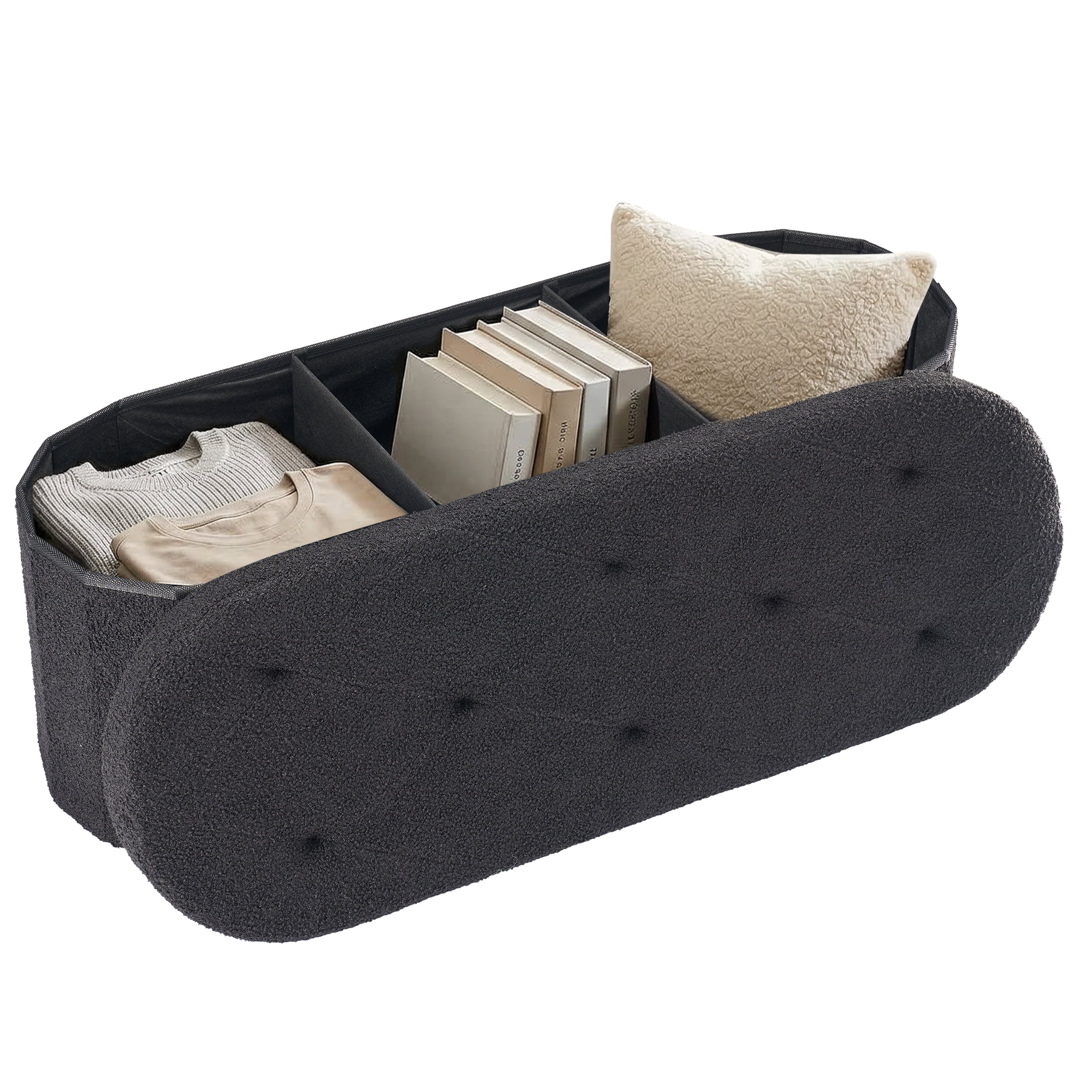 CONCETTA 43in Ottoman with Storage, Folding Foot Rest for Living Room ...