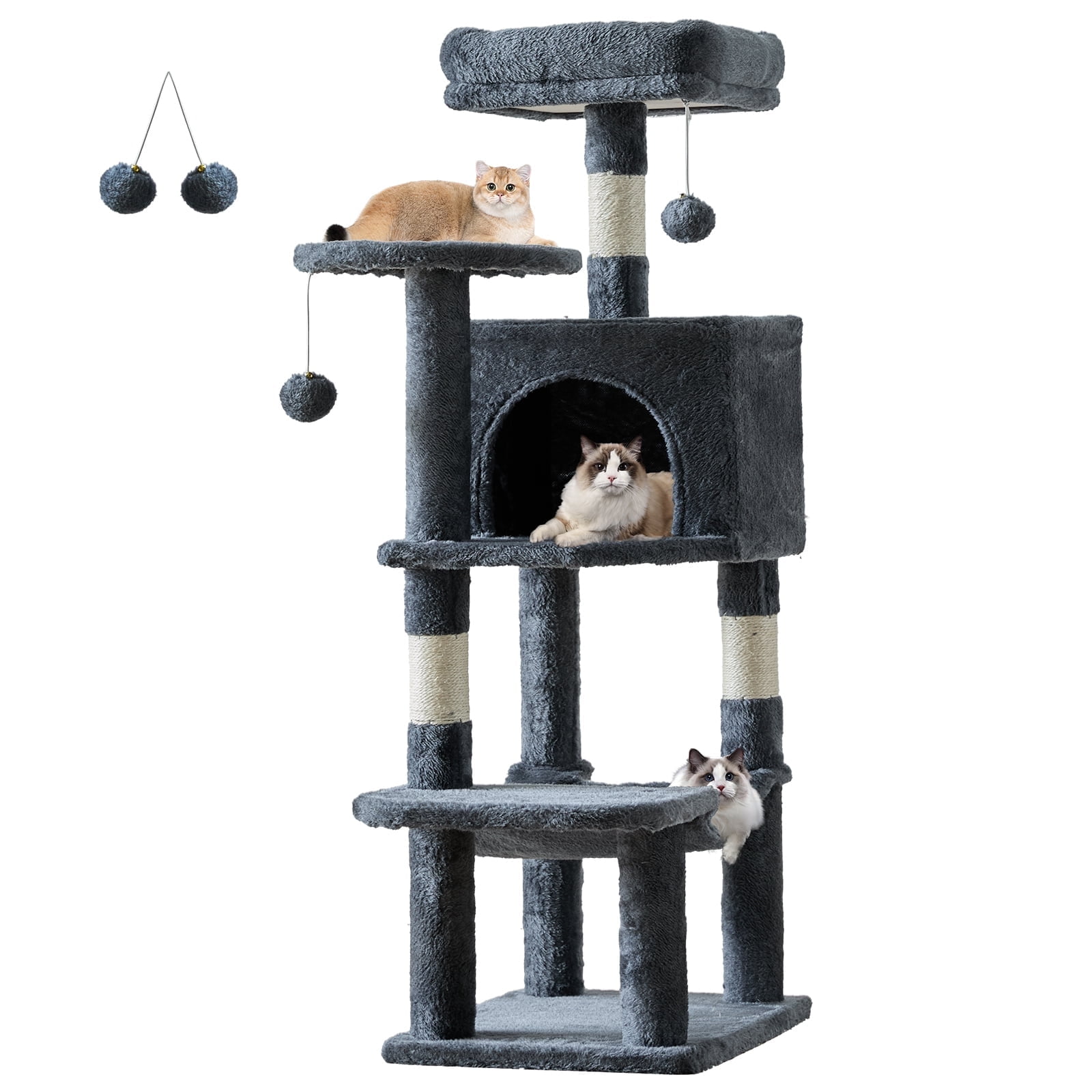 CONCETTA 44in Multi Level Cat Tree Tower,Cat Scratching Posts with ...
