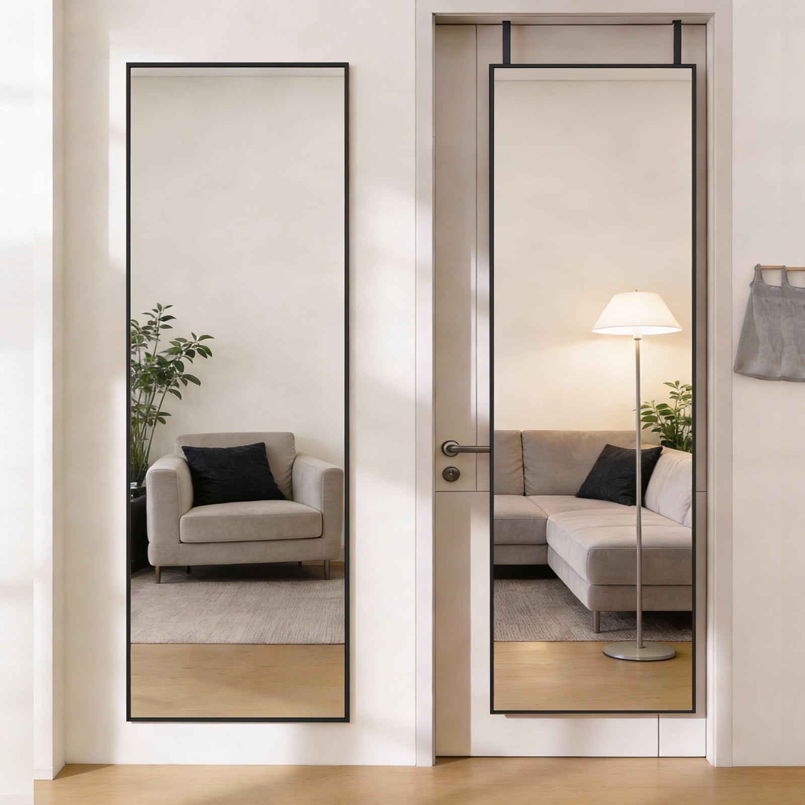 CONCETTA 47x14 Full-Length Wall-Mounted Full-Body Mirror, Wall-Mounted ...