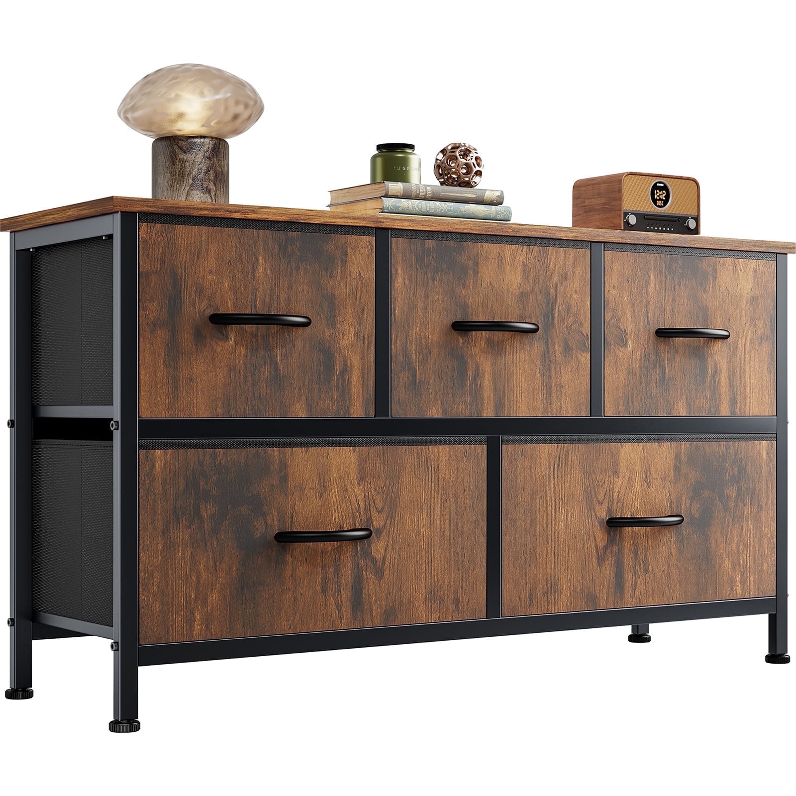 CONCETTA 5-Drawer Dresser, Fabric Storage TV Stand for Bedroom, Living ...