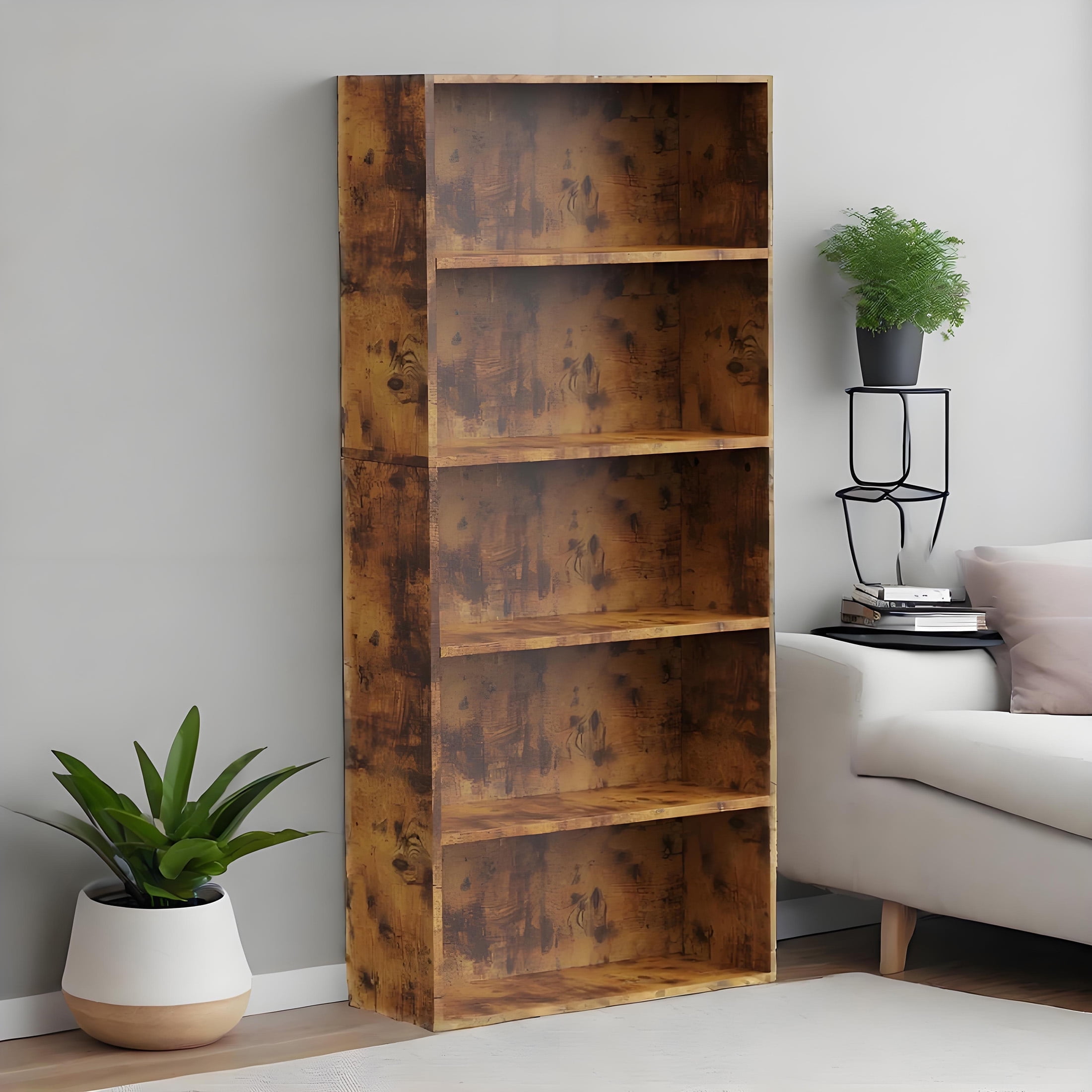 CONCETTA 5 Shelf Bookcase, 53 Inch Tall Floor Standing Open Bookshelf ...