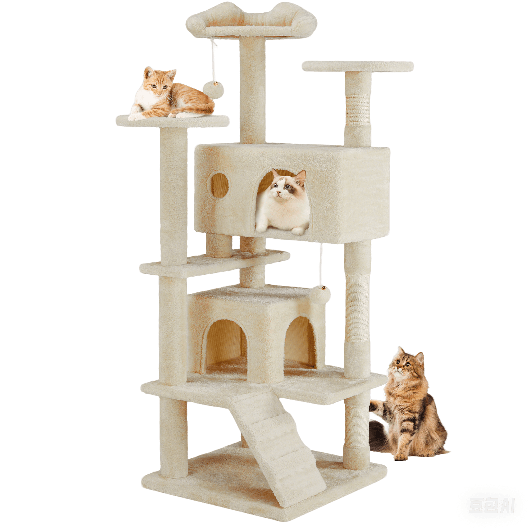 CONCETTA 54" Cat Tree Tower for Indoor Cats, Multi-level Cat Tower with ...