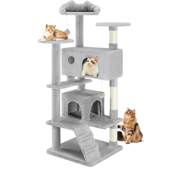 MY Cat Tree, 61-Inch Cat Tower for Indoor Cats, Plush Multi-Level Cat ...