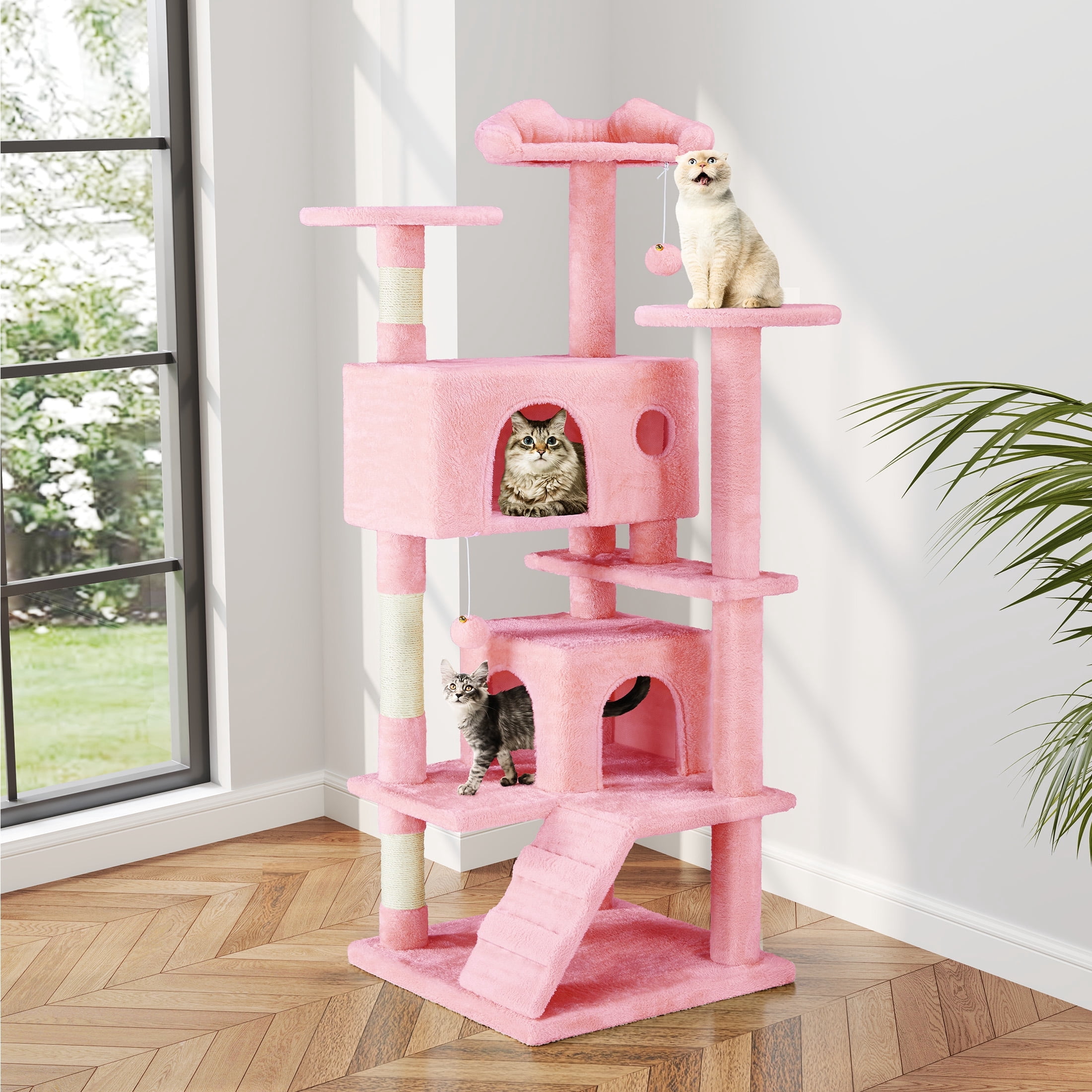 CONCETTA 54" Cat Tree for Indoor Cats, Multi-level Cat Tower with Sisal ...