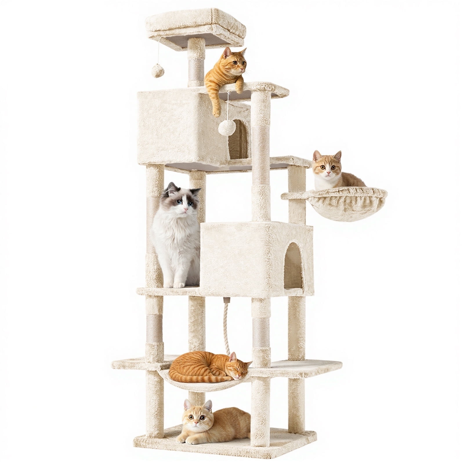 CONCETTA 66in Multi Level Cat Tree Tower,Cat Scratching Posts with ...