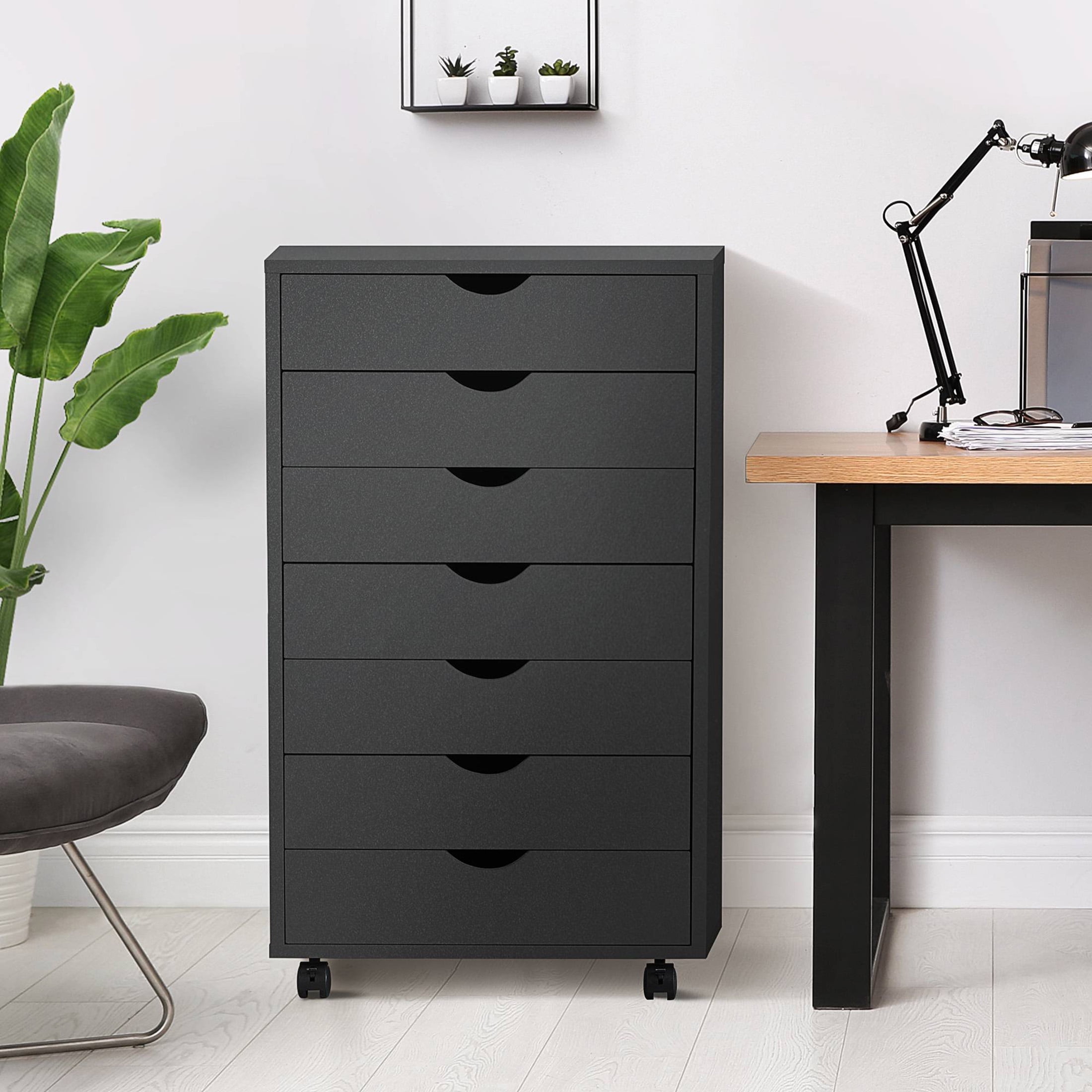 CONCETTA Rolling File Cabinet, 7-Drawer Office Storage Organizer with ...