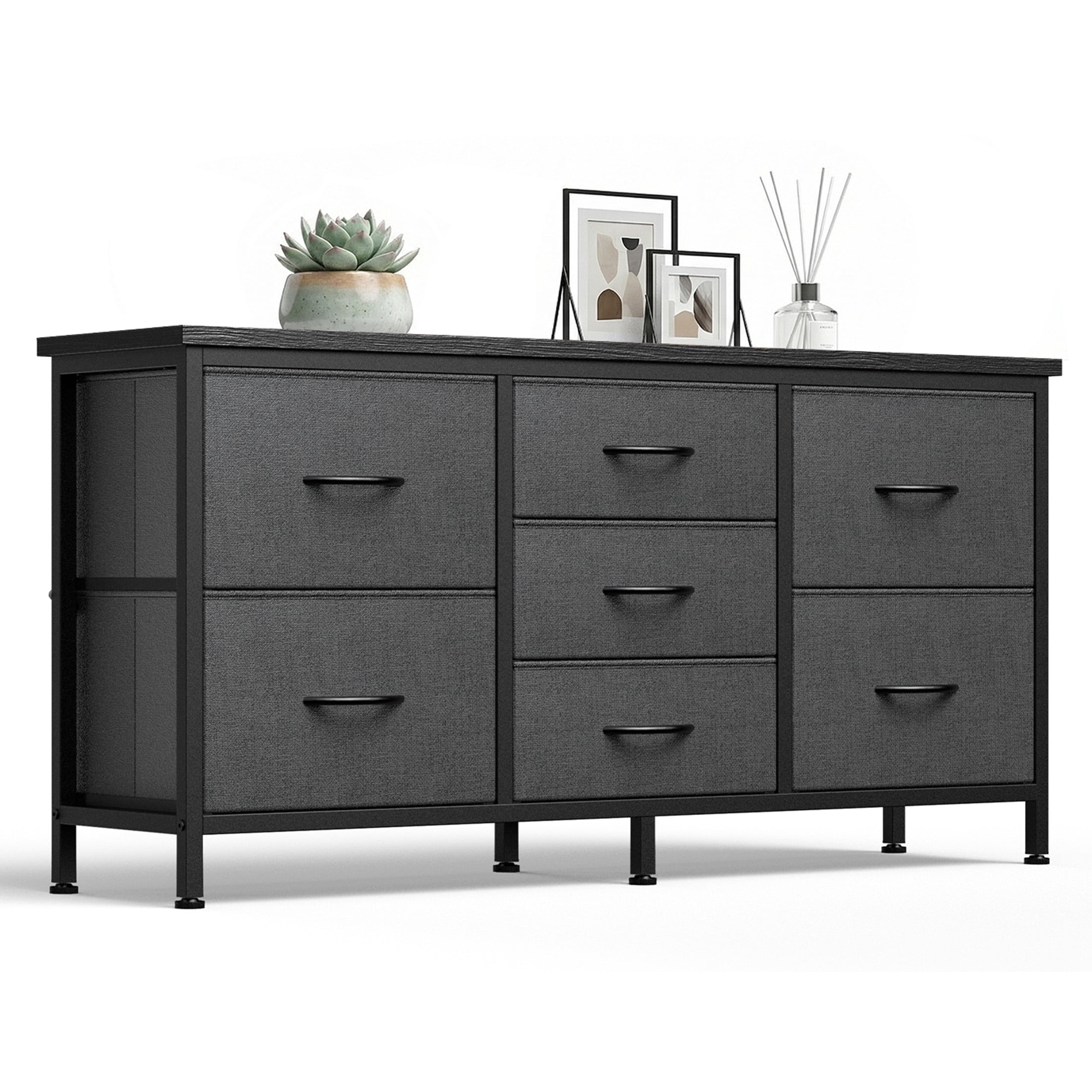 CONCETTA 7 Drawer Storage TV Dresser, Metal Frames Resist Deformation ...