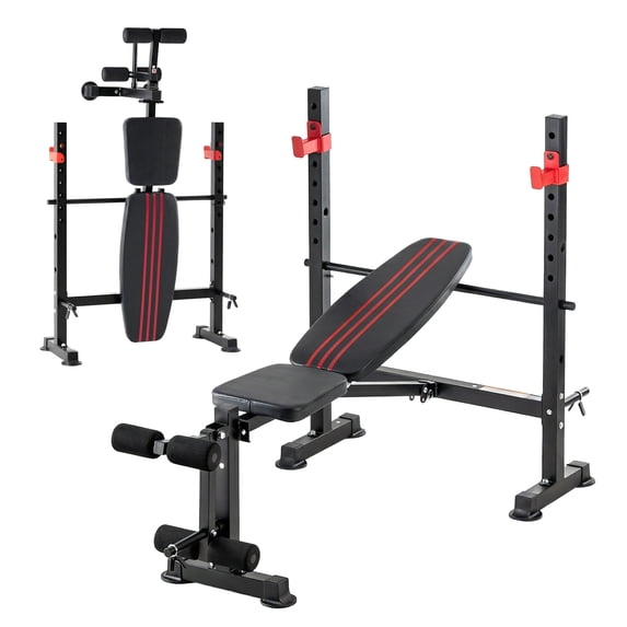 CONCETTA Adjustable Weight Bench Set, Foldable Bench Press with Leg ...