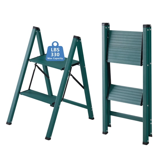 CONCETTA Aluminum alloy 2 Step Ladder, Folding Step Stool with Anti ...