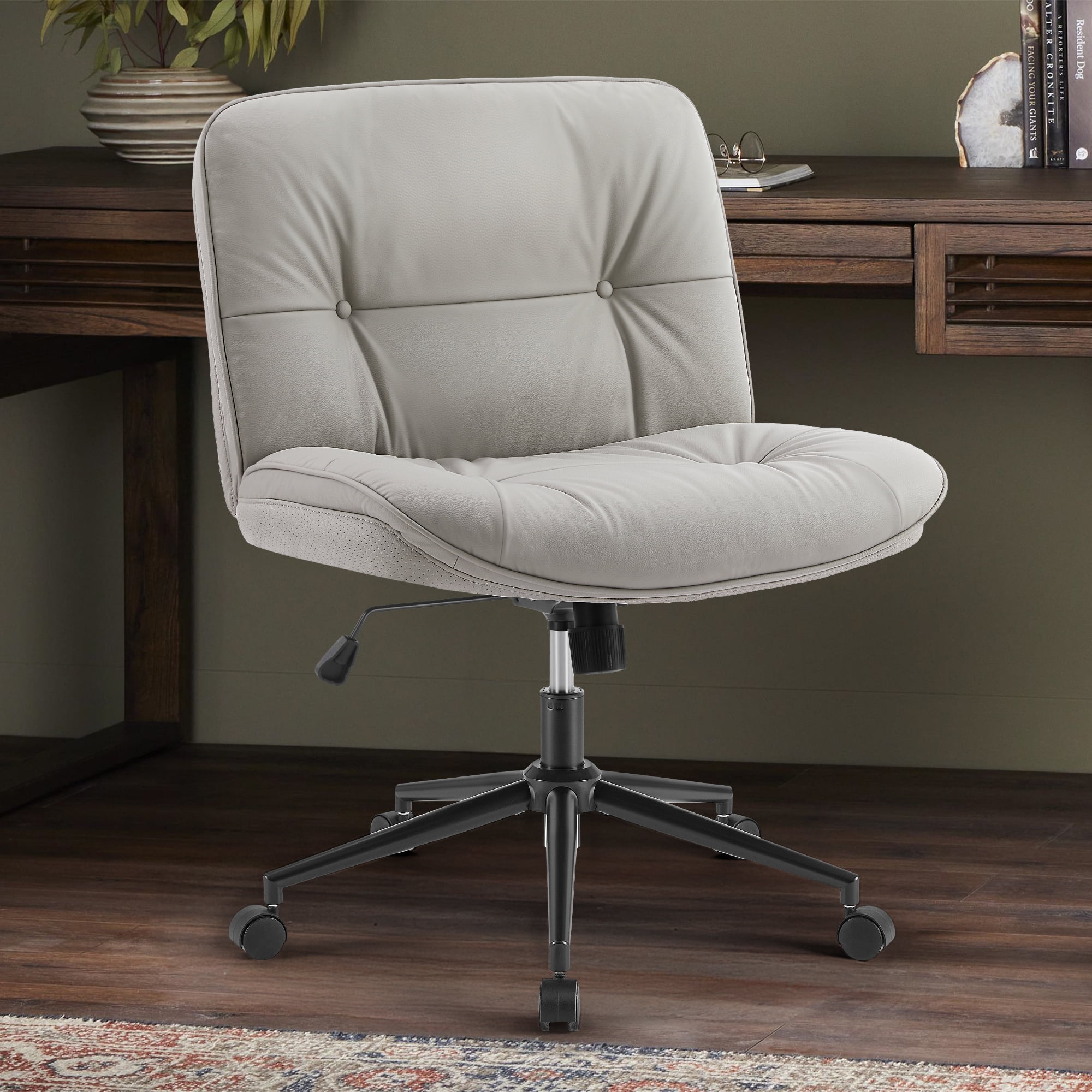 CONCETTA Armless Office Chair with Wheels - Swivel Rolling & 22 ...