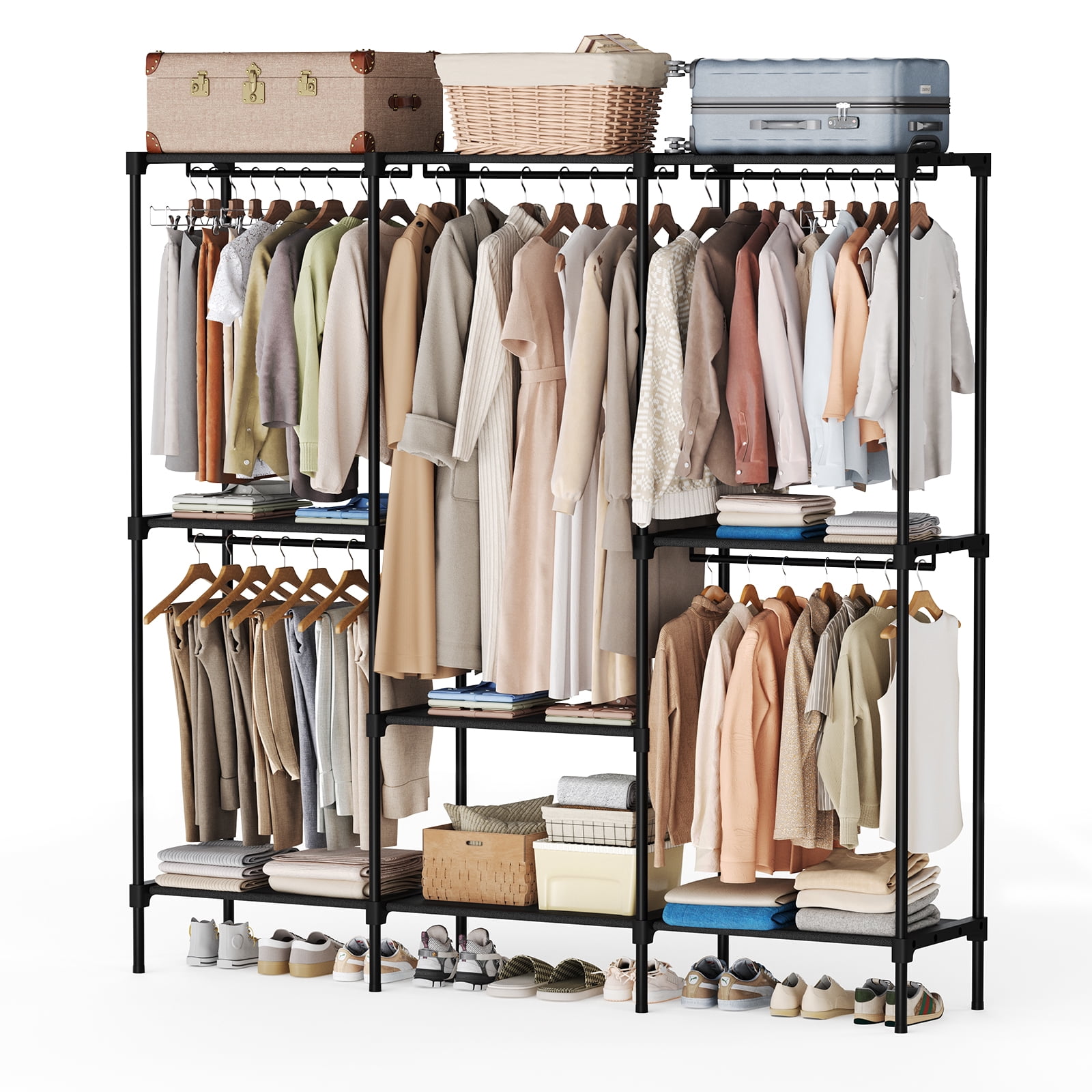 CONCETTA Clothes Rack, Heavy Duty Portable Wardrobe Closet Organizer ...