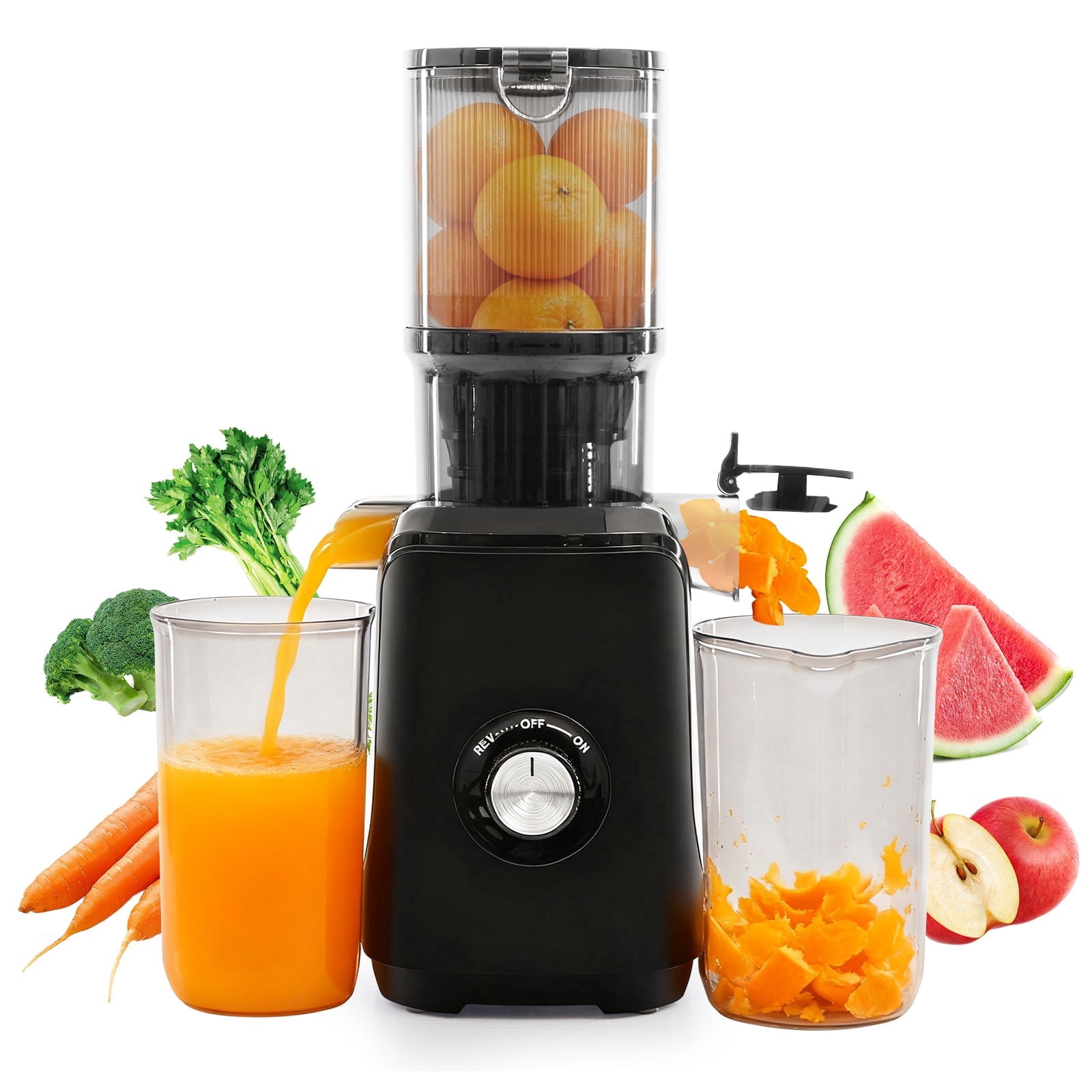 CONCETTA, Cold Press Juicer, 4.25" Wide Feed Chute, High Juice Yield ...
