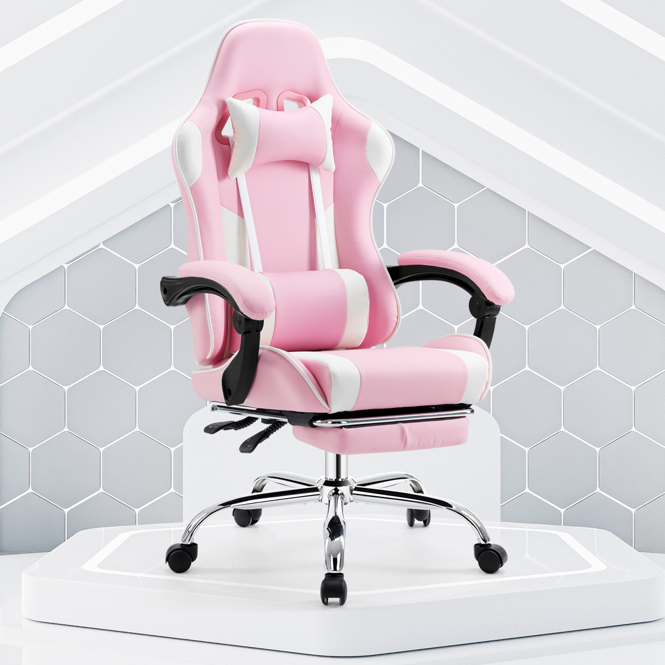 CONCETTA Ergonomic Computer Chair, Pink and White, Office Chair with ...