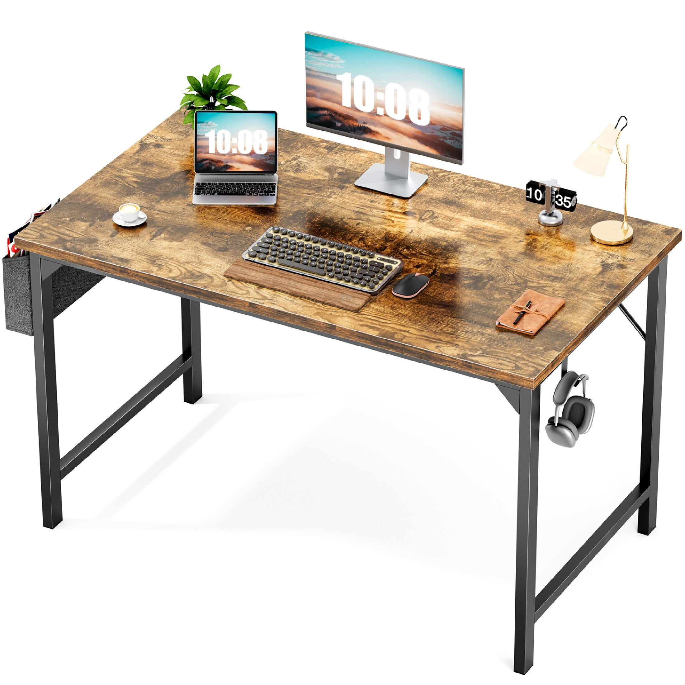 CONCETTA Computer Desk 40 Inch, Simple Farmhouse Table With Storage Bag ...