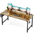 CONCETTA Computer Desk 63 Inch, Simple Farmhouse Table With Storage Bag ...
