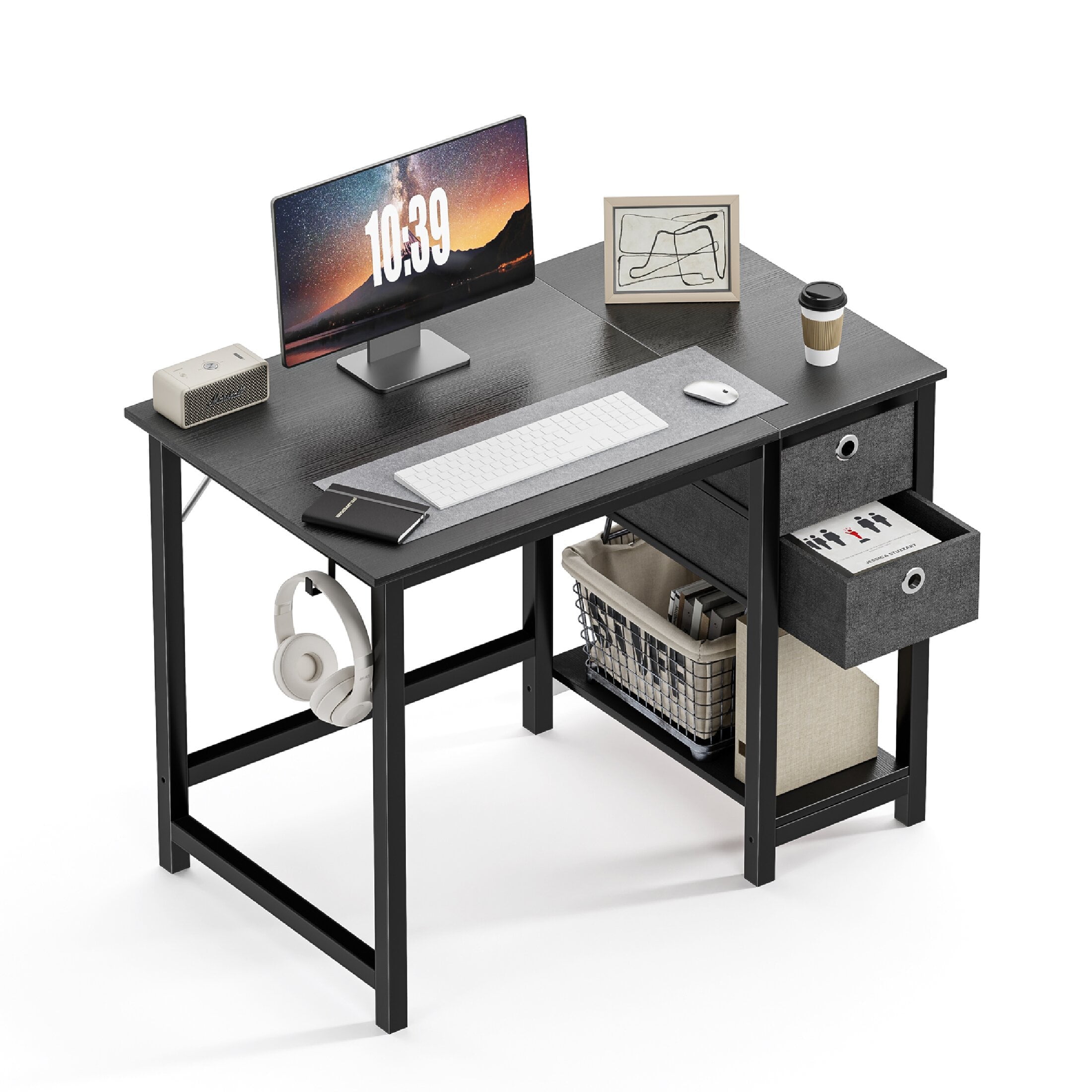 CONCETTA Computer Desk with Storage Drawers, For Office Home Bedroom ...