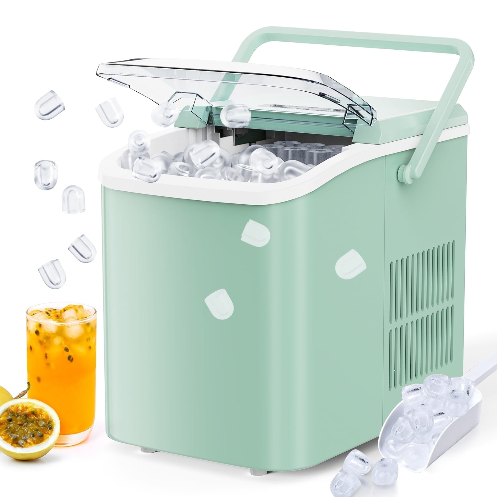 CONCETTA Countertop Ice Maker: 9 Cubes in 6 Minutes, 24lbs in 24 Hours ...
