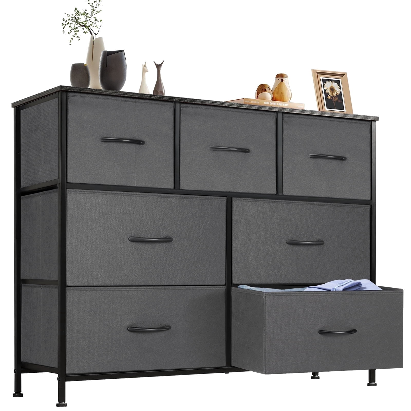 CONCETTA, Fabric Dresser Storage Chest, 7-Drawer, Gray - Walmart.com