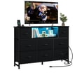 CONCETTA 55 inch TV Stand Dresser, 8 Fabric Drawers Storage Organizer ...