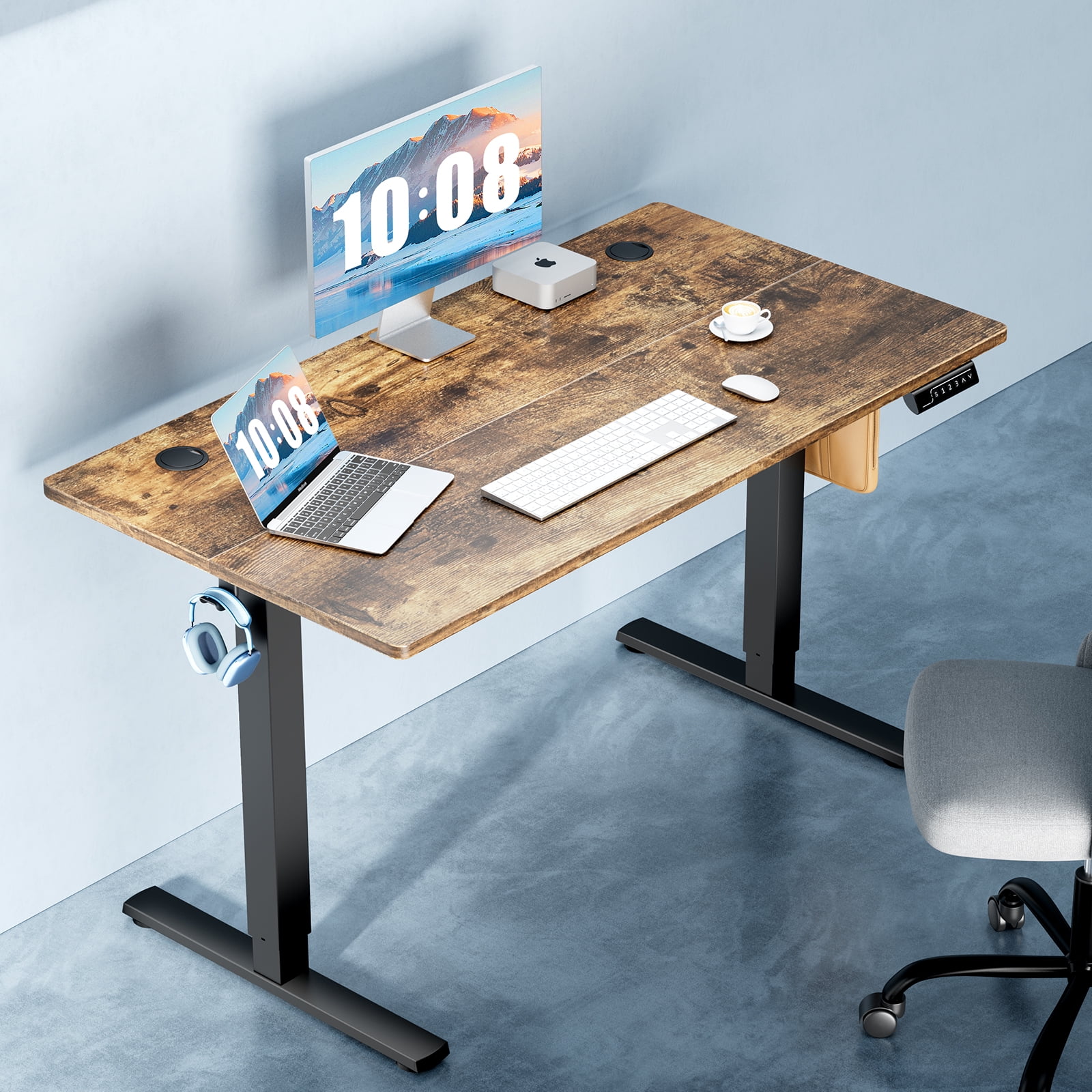 CONCETTA Electric Adjustable Height Standing Desk - 63 x 24 inch Desk ...