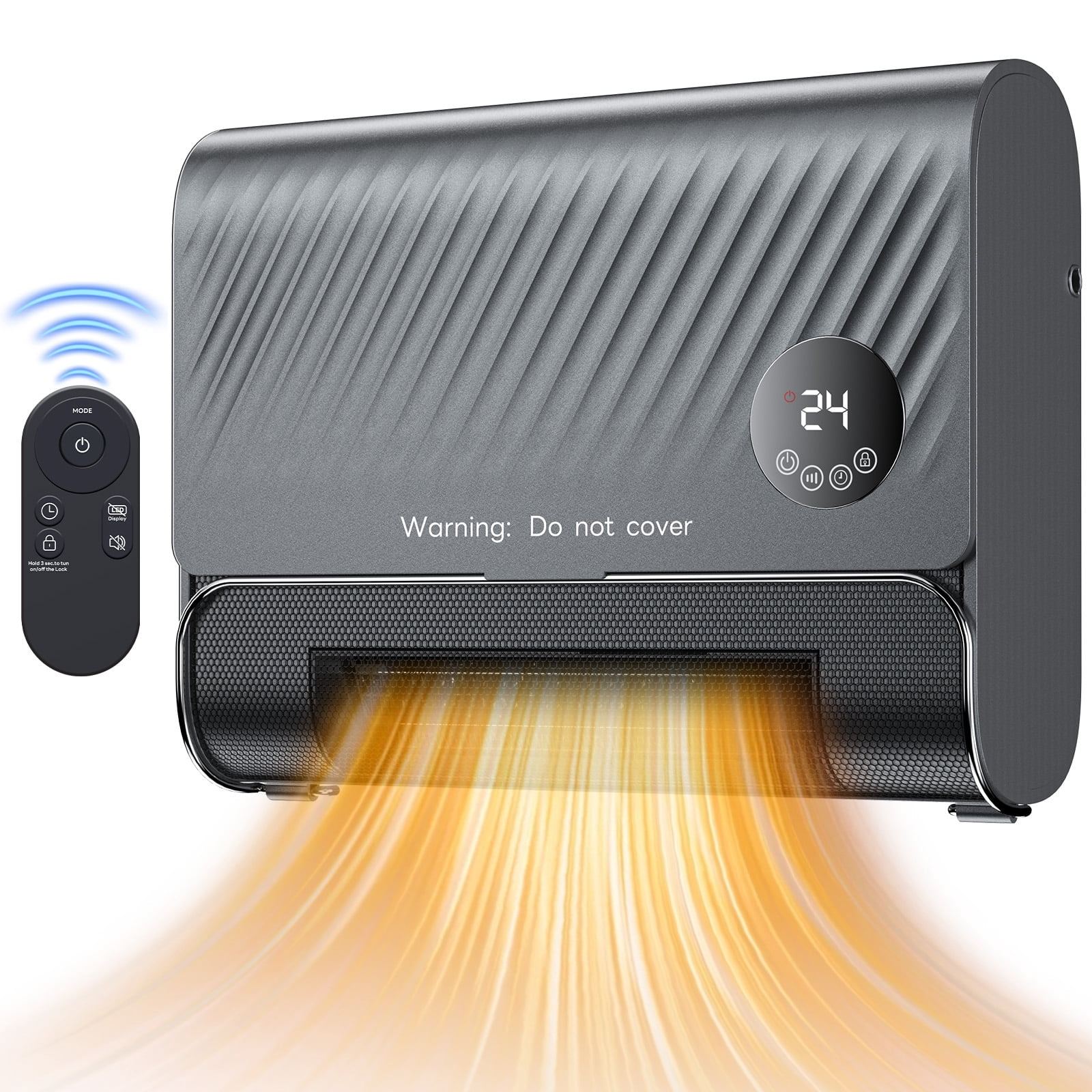 CONCETTA Electric Wall Heater 1500W with Thermostat and 12-Hour Timer ...