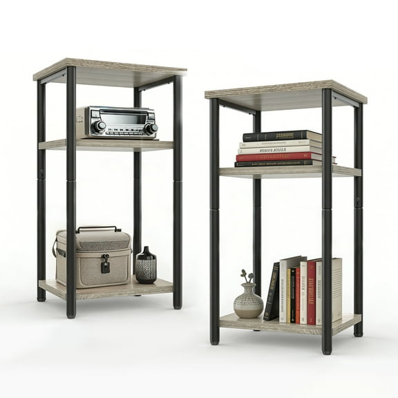 ERTWER 3-Tier End Table Small Side Table with Adjustable Feet, Compact ...
