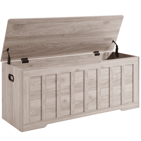 CONCETTA Extra Large Wooden Storage Bench & Chest with Safety Hinges ...