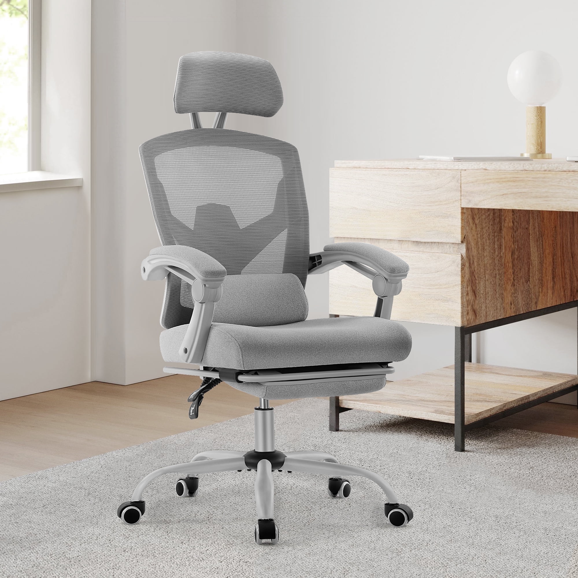 CONCETTA Ergonomic High Back Mesh Office Chair with Headrest, Footrest ...