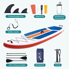 Goplus Large Inflatable SUP Board, Portable Paddle Board with 5D rings ...
