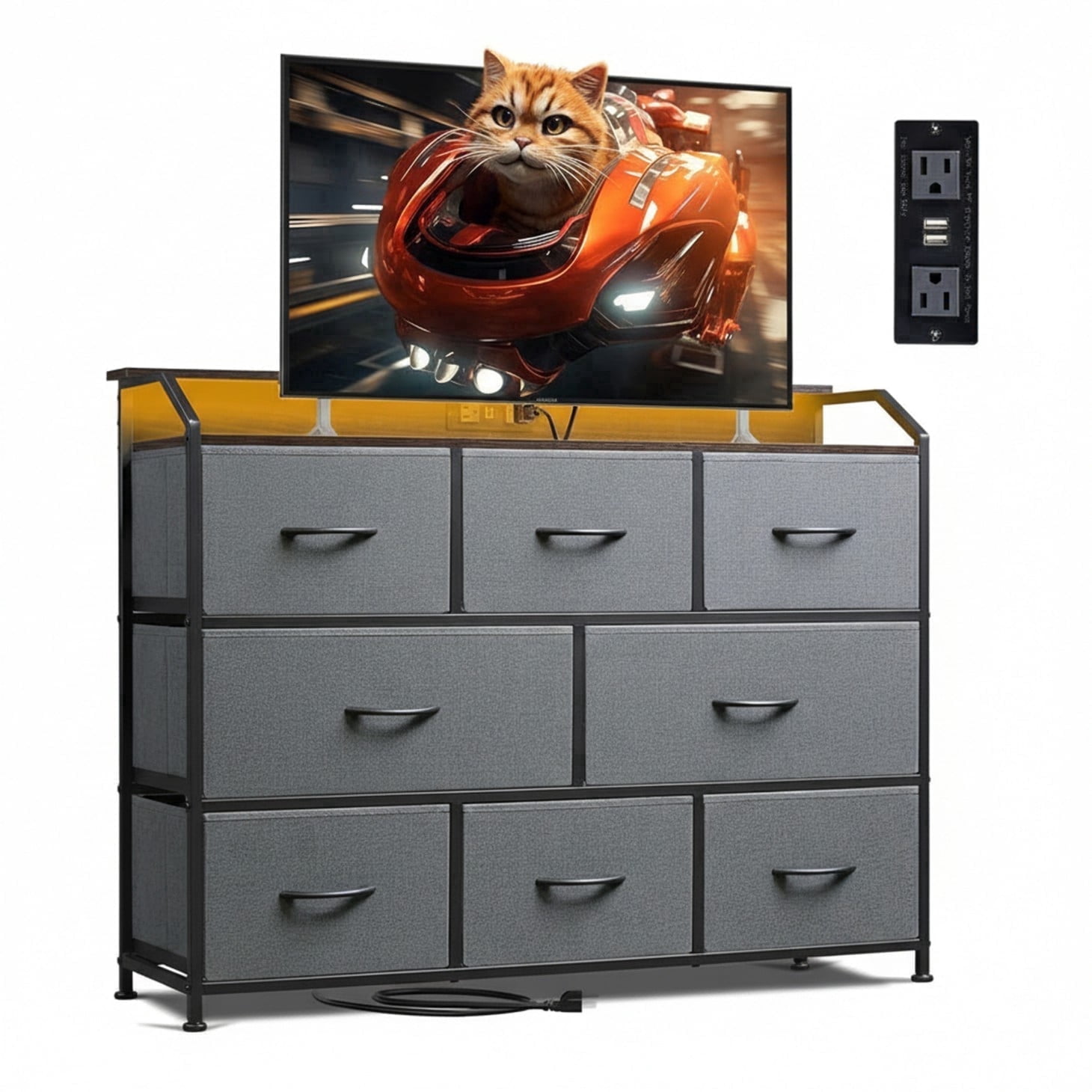 CONCETTA Led Dresser for Bedroom, TV Stand for Bedroom with Lights and ...