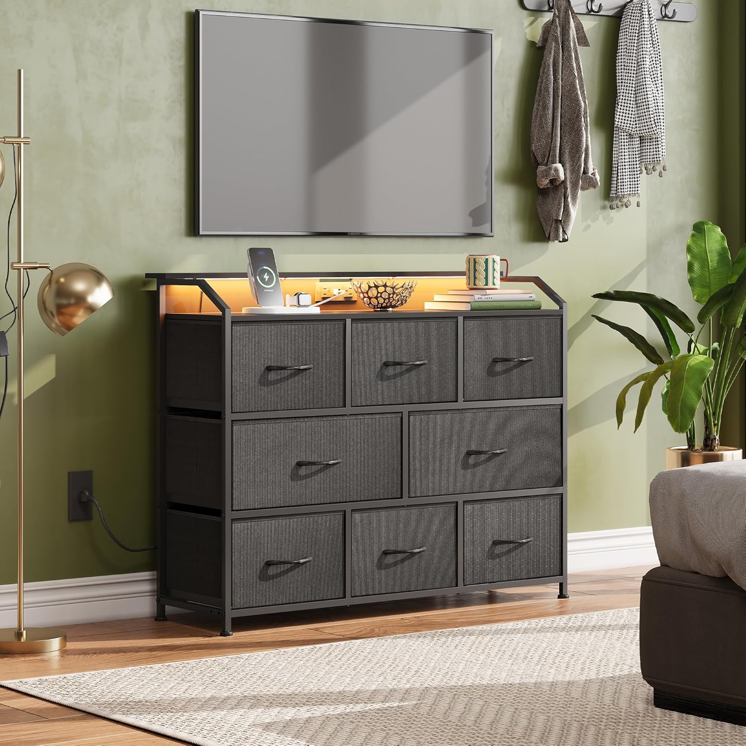 CONCETTA Led Dresser for Bedroom, TV Stand for Bedroom with LED Lights ...