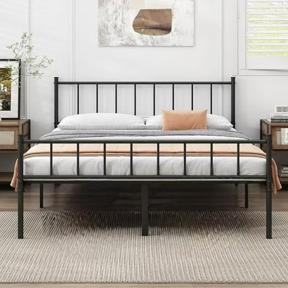 CONCETTA Metal Platform Bed Frame with Rounded Base & Protective ...