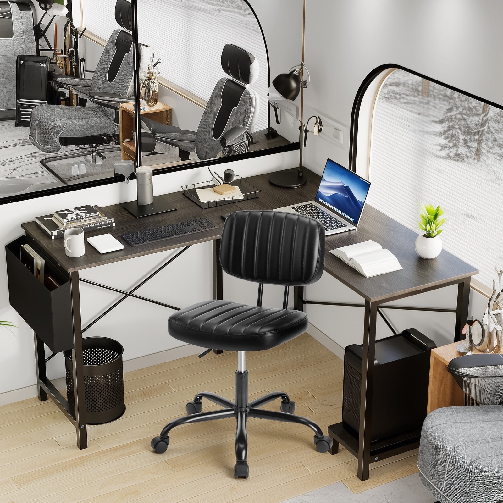 CONCETTA Modern L-Shaped Computer Desk, Sleek Design with Spacious ...