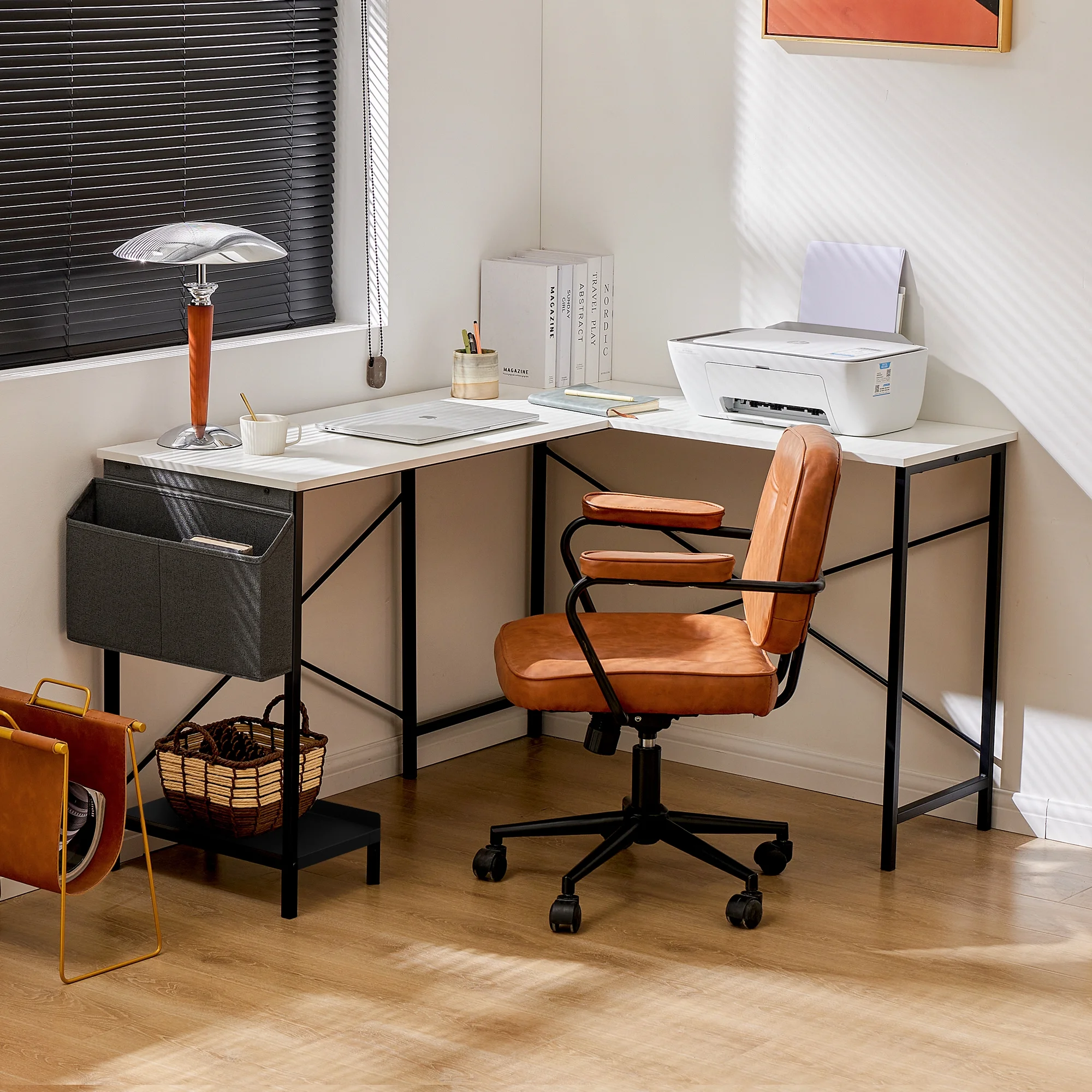CONCETTA Modern L-Shaped Computer Desk, Sleek Design with Spacious ...