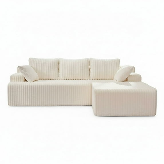 CONCETTA Modular Sectional Sofa with Plush Corduroy, Deep Seat, No ...