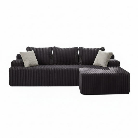 CONCETTA Modular Sectional Sofa with Plush Corduroy, Deep Seat Comfort, No Assembly Required ...
