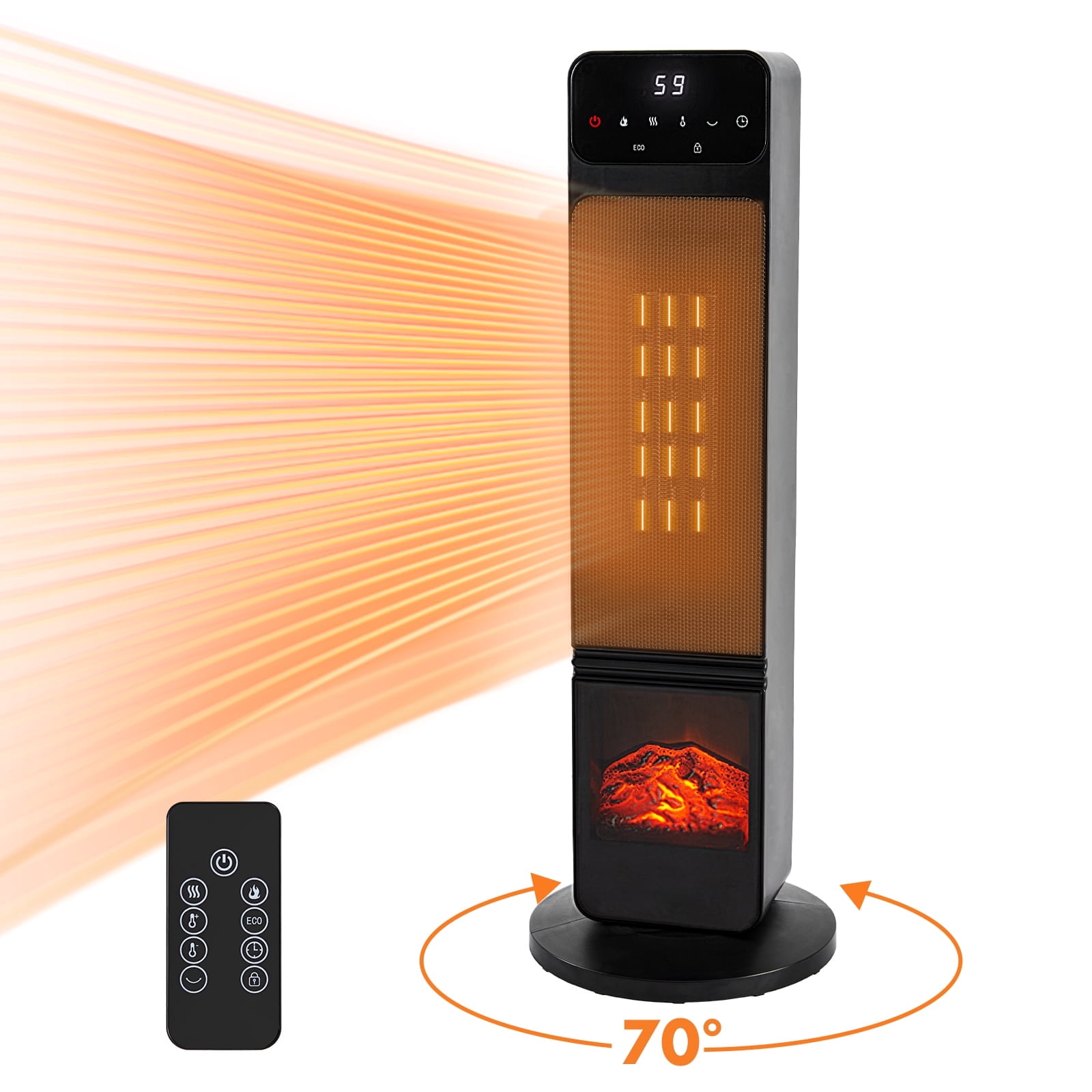 CONCETTA Portable 26 inch Space Heater, 1500W Electric Tower Heat with ...