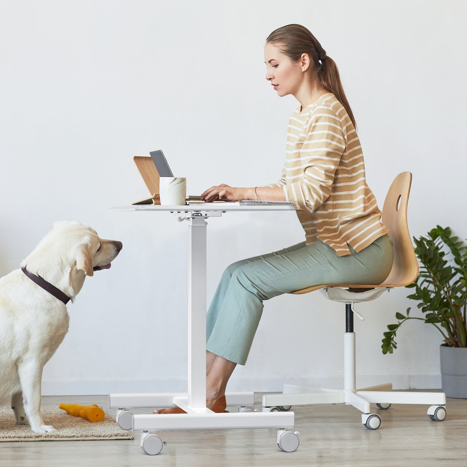 CONCETTA Portable Mobile Laptop Standing Desk with Lockable Wheels ...