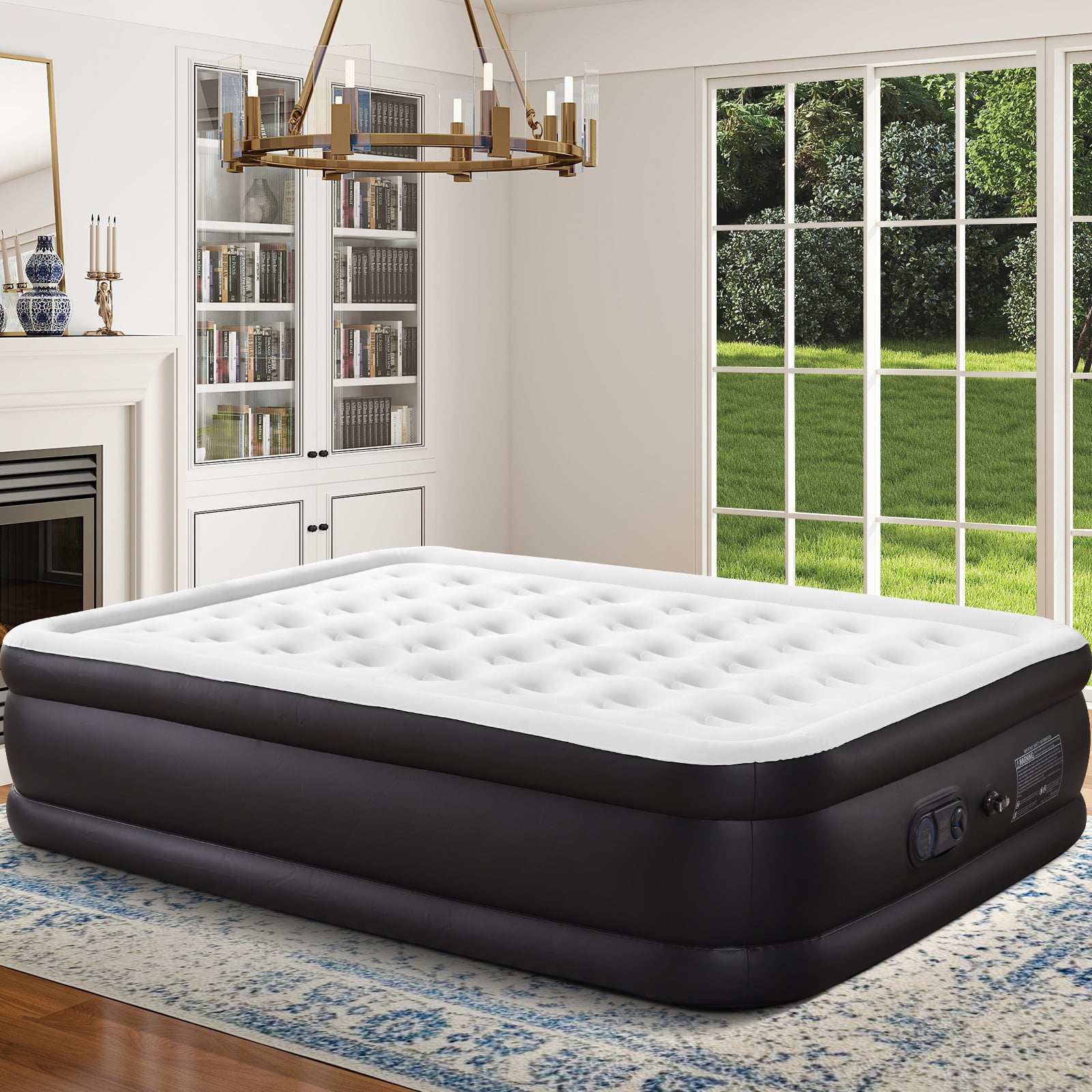 CONCETTA Queen Size 22" Air Mattress, Inflatable Bed with Built-in Pump ...