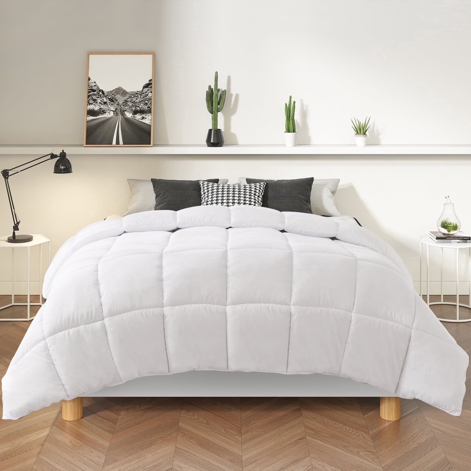CONCETTA Queen Size Comforter, White Down Alternative Comforters ...