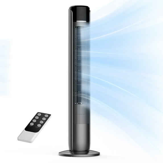 CONCETTA Quiet Tower Fan for Bedroom, Bladeless Design, 20ft/s Speed, 5 ...