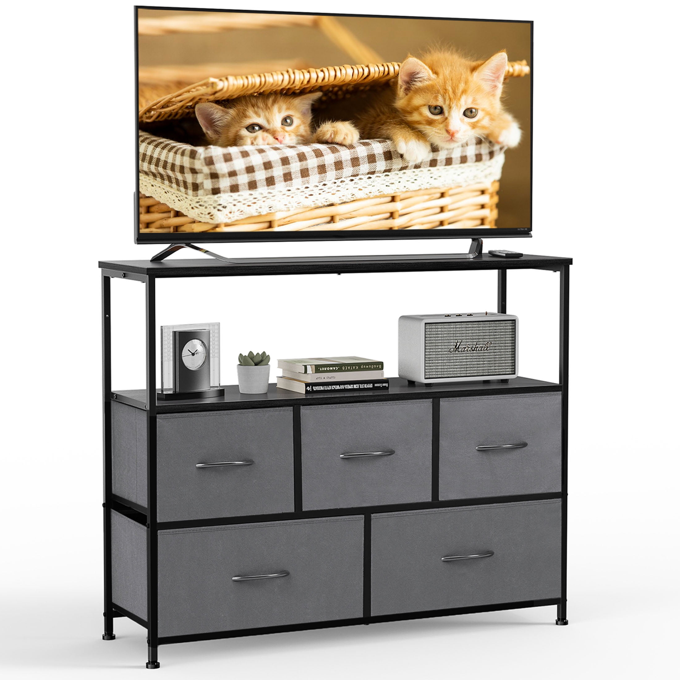 CONCETTA TV Stand with 5 Drawer Dresser for Bedroom, Storage Cabinet ...