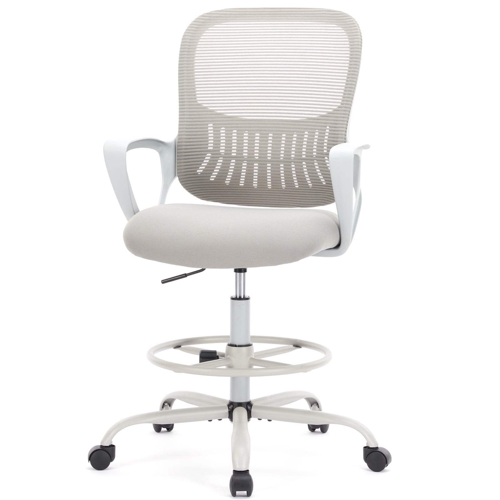 CONCETTA Tall Office Computer Desk Chair with Footrest, Fixed Armrest ...